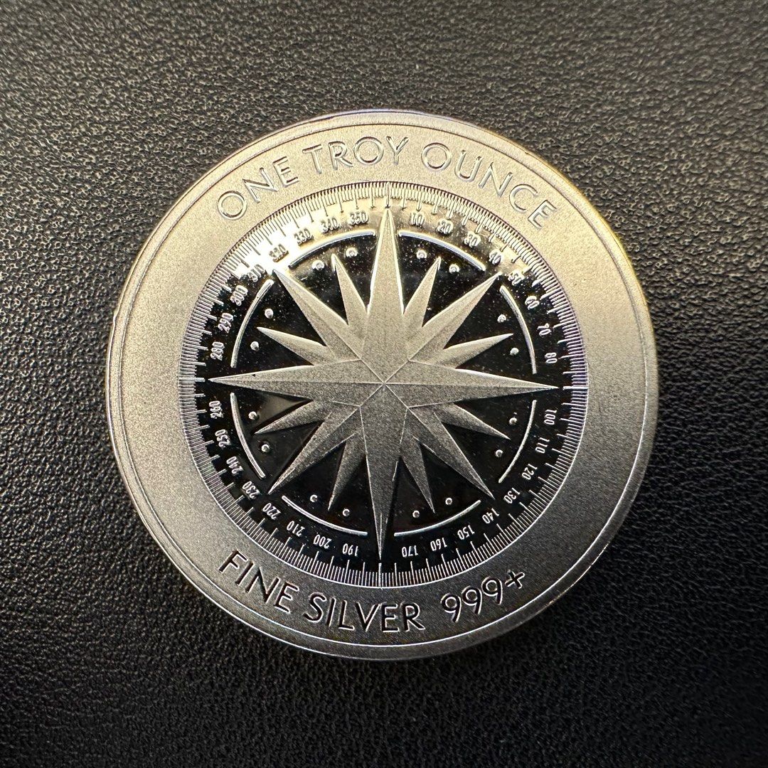 Silver Compass Rose Round 1 oz 999 Asahi Refining, Hobbies & Toys ...