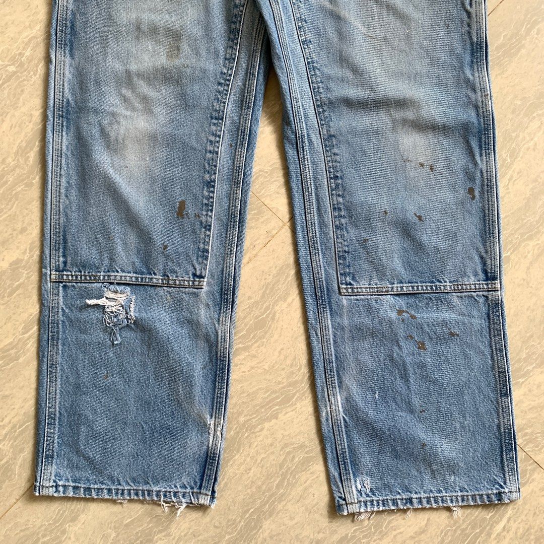 Stained Carhartt B73-DST Original Dungaree Fit Double Knee Carpenter ...