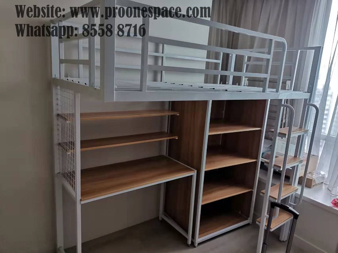 Steel loft bed customization, Furniture & Home Living, Furniture, Bed ...