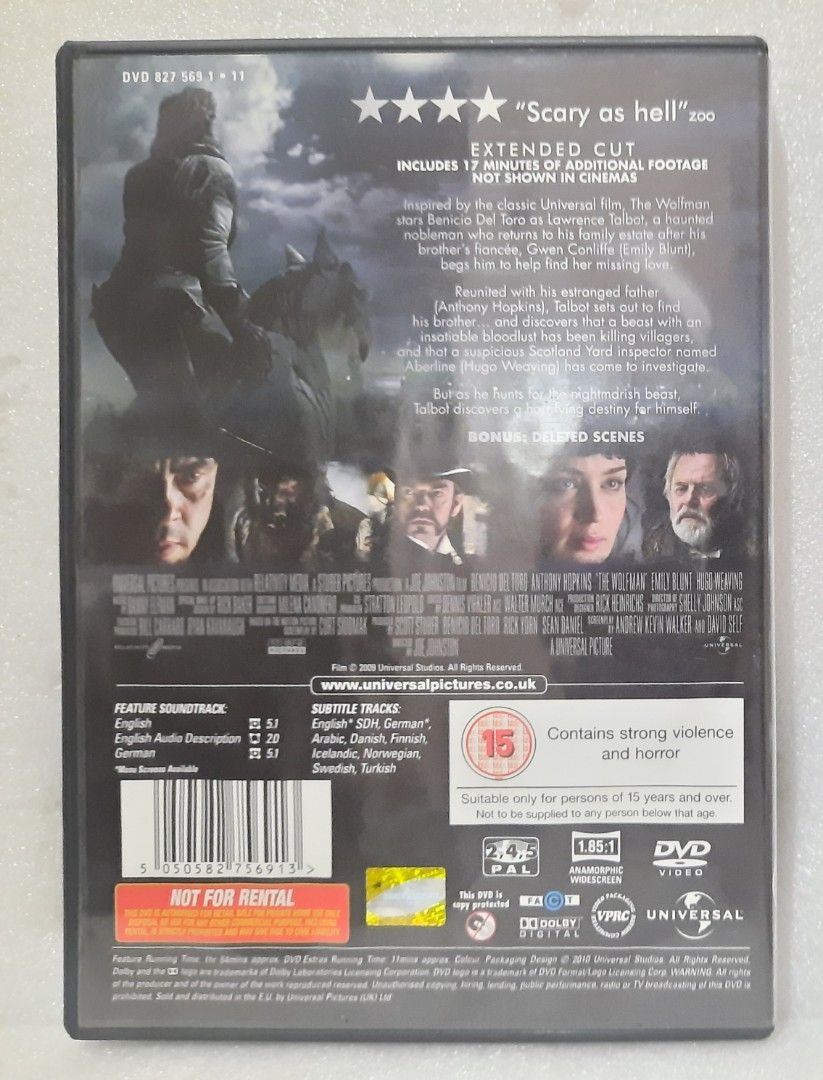 THE WOLFMAN [DVD] HORROR, Hobbies & Toys, Music & Media, CDs & DVDs on ...