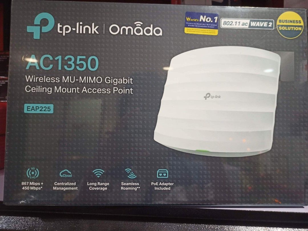 TPLINK EAP225 Indoor AC1350 Ceiling Mount Dual-Band Gigabit Wi-Fi ...