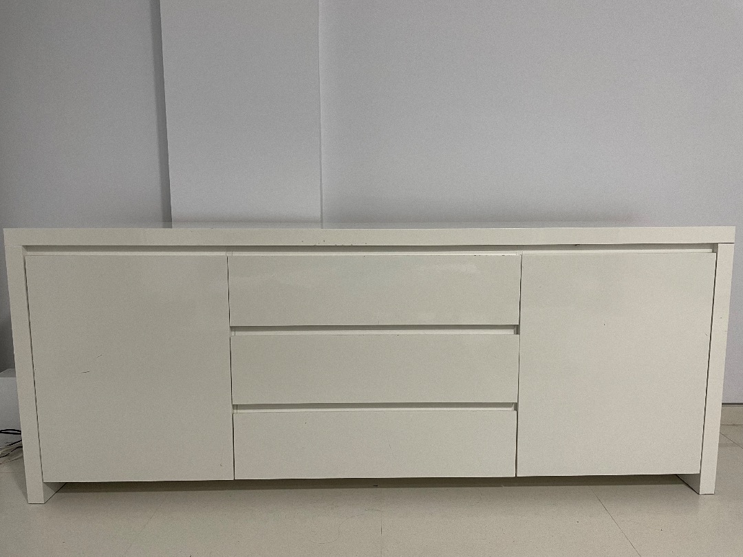 IKEA TV bench white, Furniture & Home Living, Furniture, TV Consoles on ...