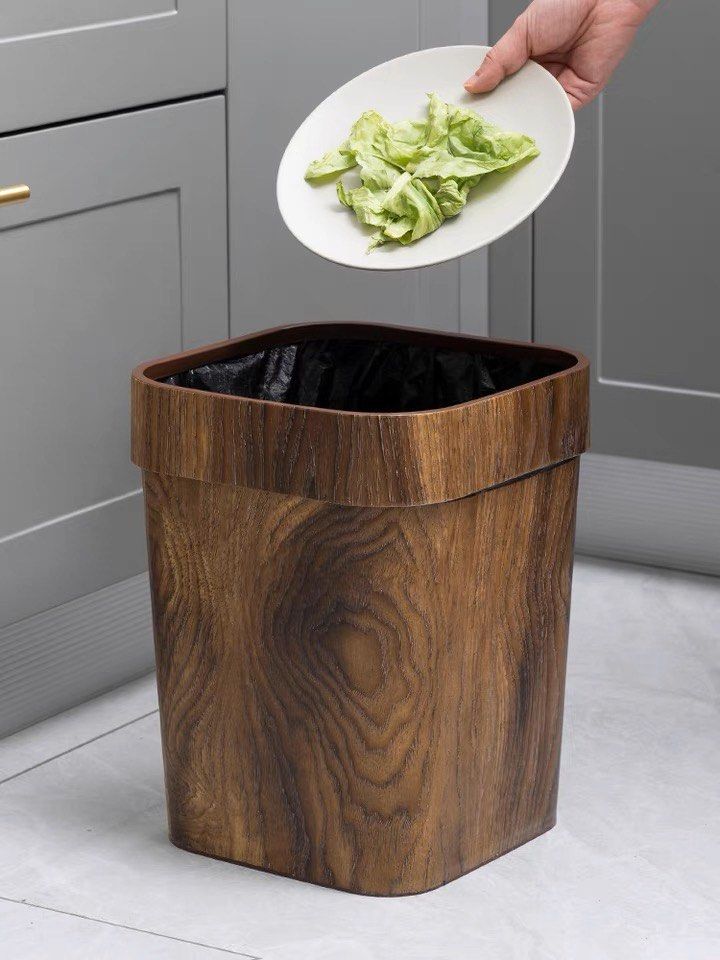 Unique Marble / Wood-look Waste Bin Dustbin Trashbin for kitchen ...