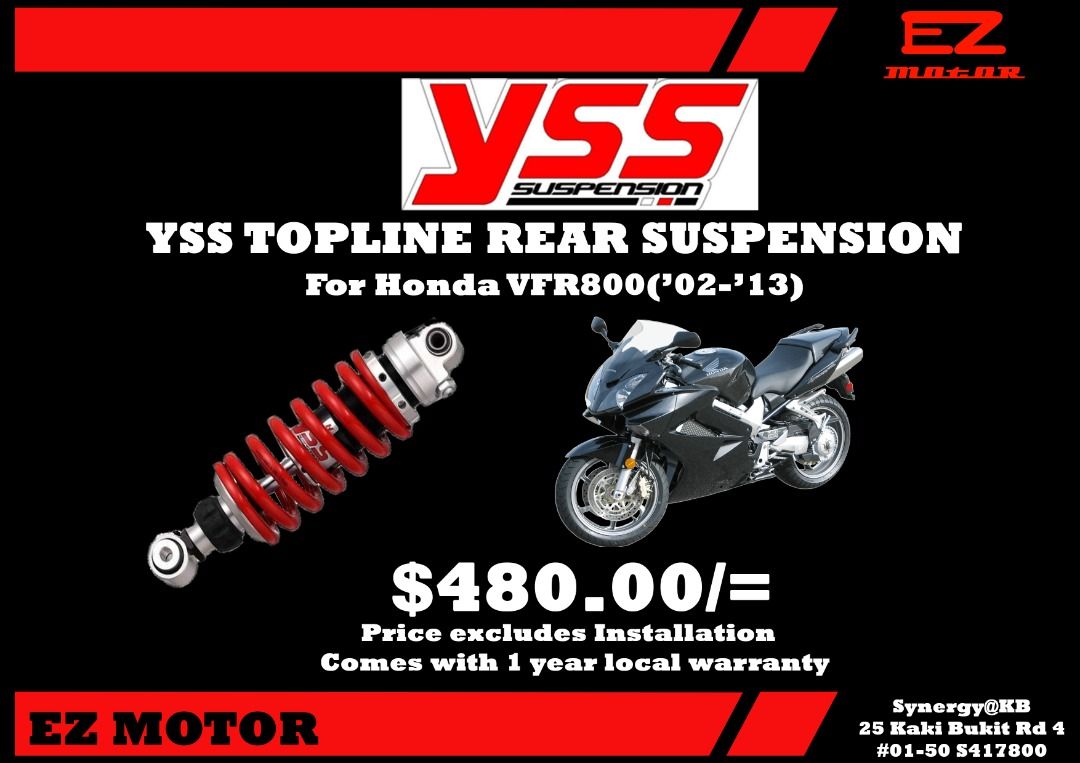 VFR800 YSS Topline Rear Suspension, Motorcycles, Motorcycle Accessories on Carousell
