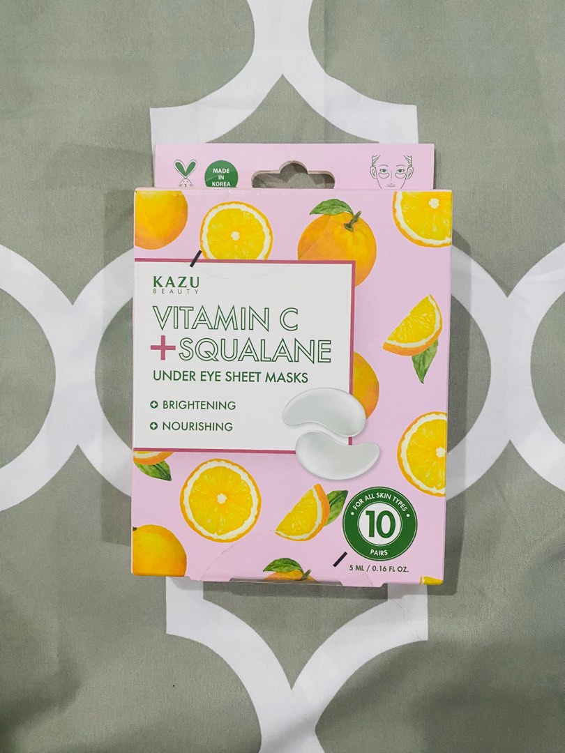 Vit C + Squalene Under Eye Sheet Mask, Beauty & Personal Care, Face ...