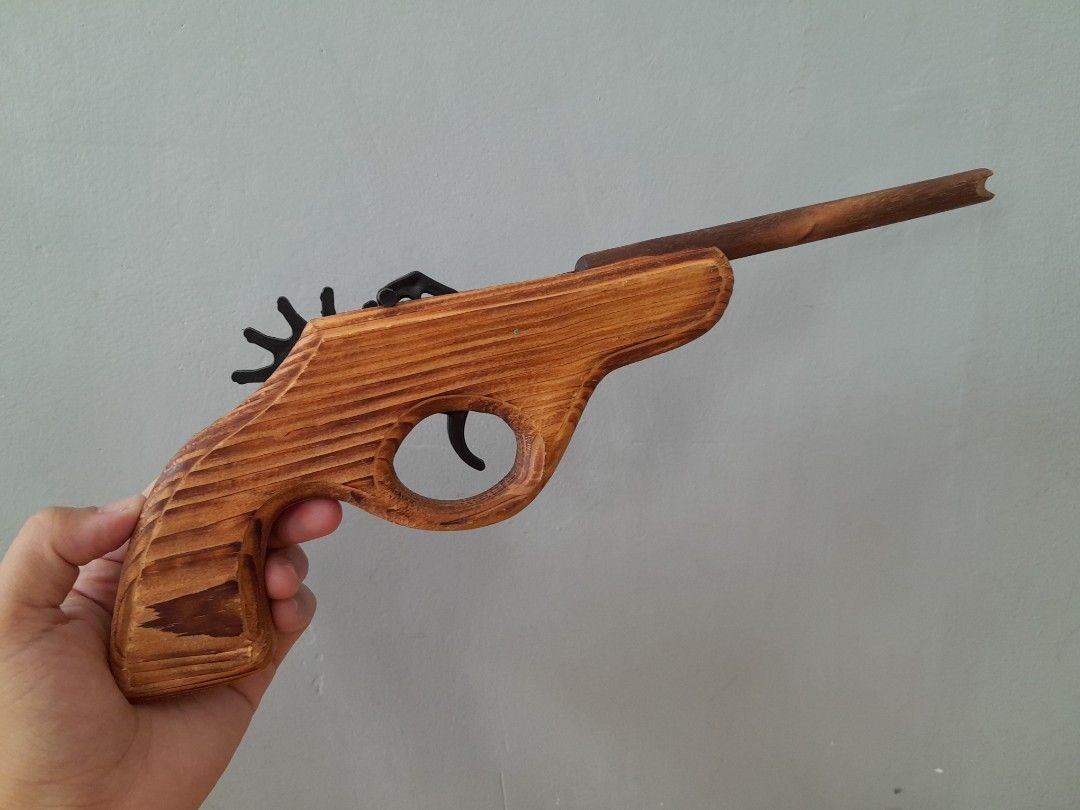 Wooden Gun Toy, Hobbies & Toys, Toys & Games on Carousell