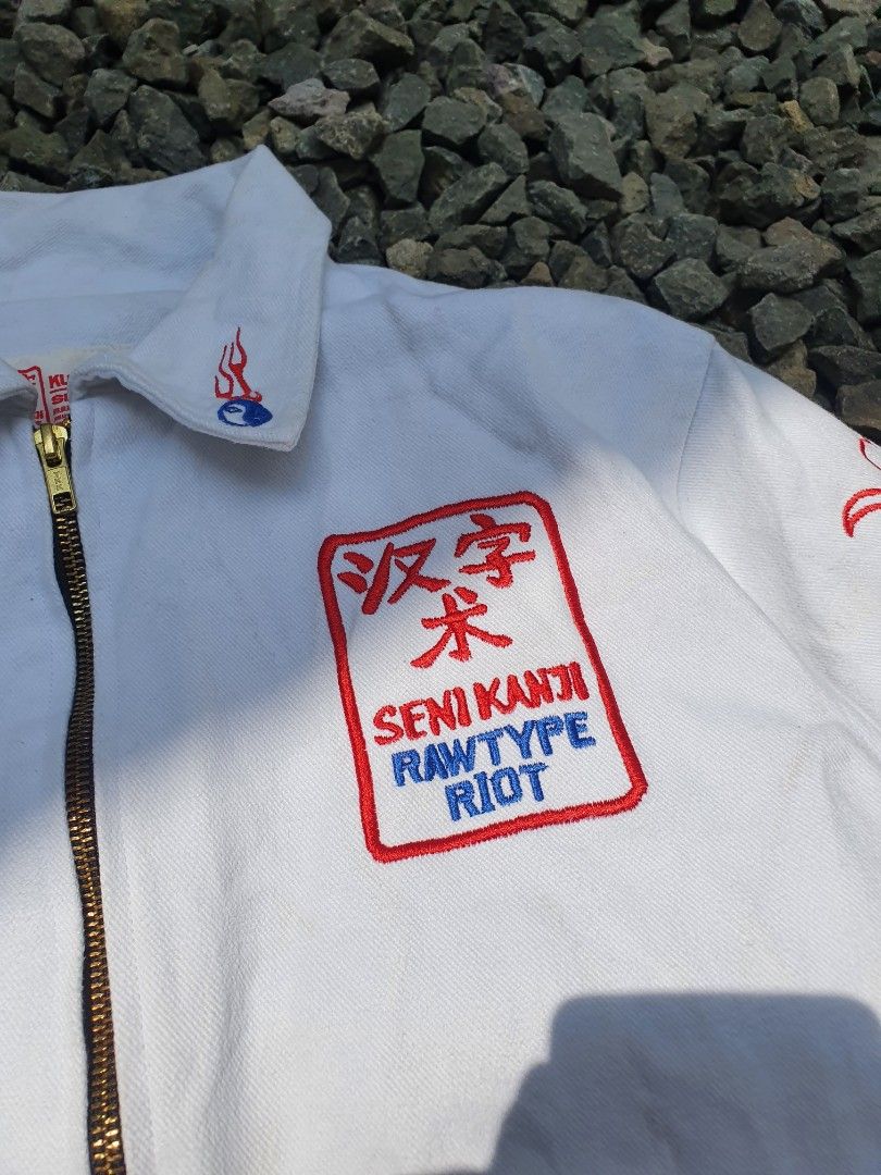 WORK JACKET RAWTYPE RIOT X SENI KANJI ORIGINAL JAKET RAW TYPE TEAM RTR ...