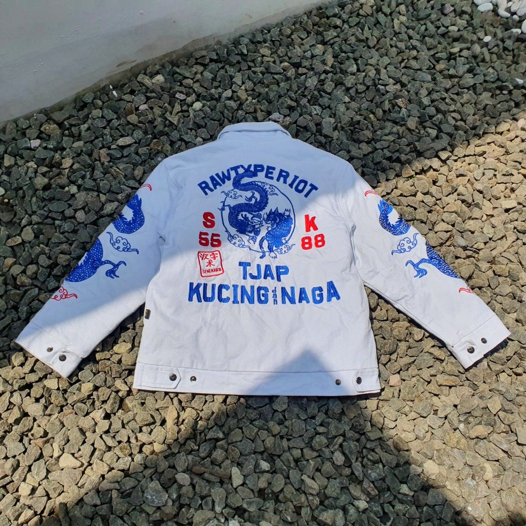 WORK JACKET RAWTYPE RIOT X SENI KANJI ORIGINAL JAKET RAW TYPE TEAM RTR ...
