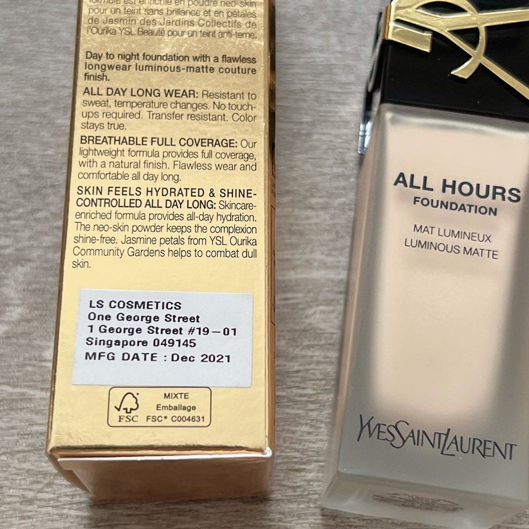 Ysl ALL HOURS FOUNDATION shade LC2, Beauty & Personal Care, Face ...