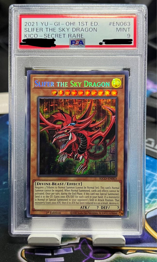Yugioh PSA 9 Slifer the Sky Dragon (Secret Pharaoh's Rare) - King's ...