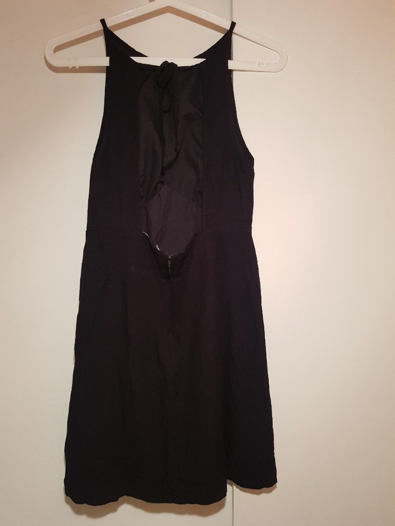 ZARA Black A-cut backless dress, Women's Fashion, Dresses & Sets ...