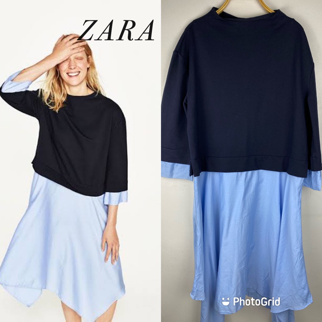 ZARA CONTRAST LAYERED DRESS, Women's Fashion, Dresses & Sets, Dresses ...