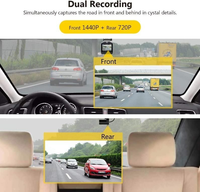 1544 Z Edge F400d Dual Lens Dash Cam Ultra Hd 1440p Front And 720p Rear