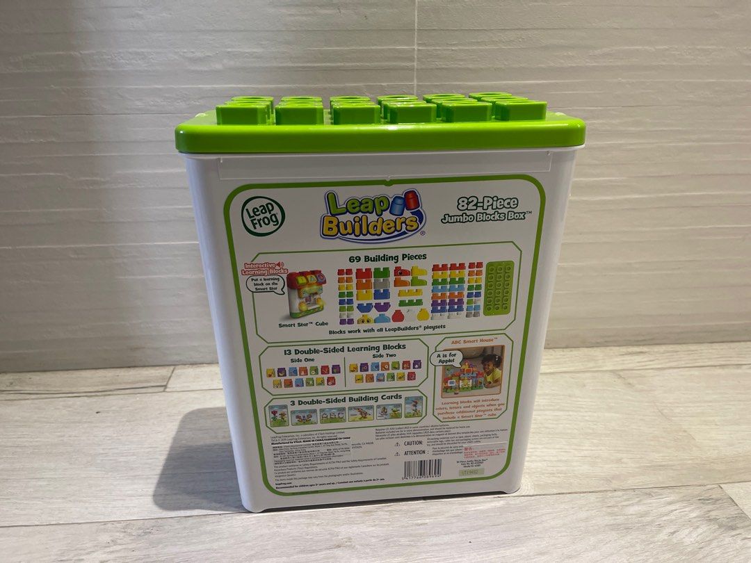 82-Piece jumbo blocks box with learning block, 兒童＆孕婦用品, 嬰兒玩具 - Carousell