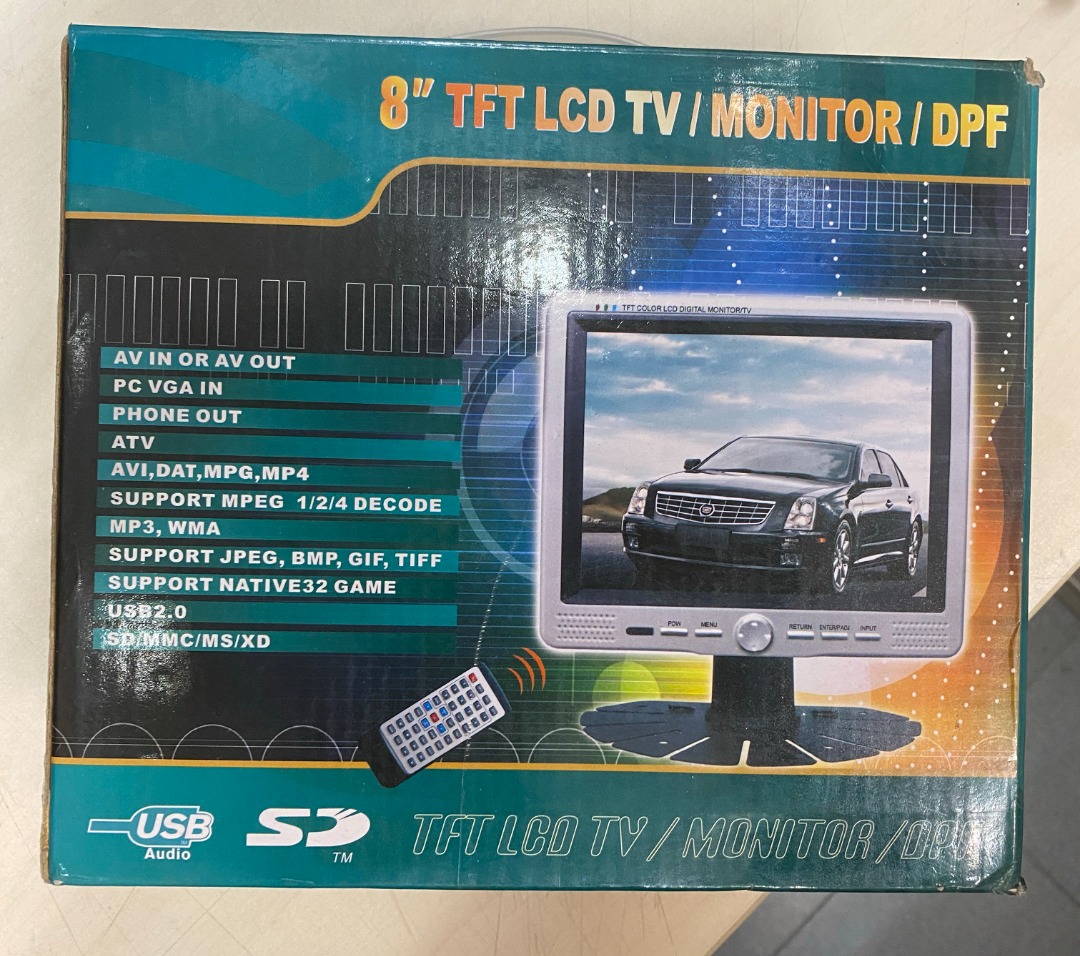 8" TFT LCD TV / MONITOR 電視 / 顯示屏, 電腦＆科技, 電腦周邊及配件, 電子屏幕 - Carousell