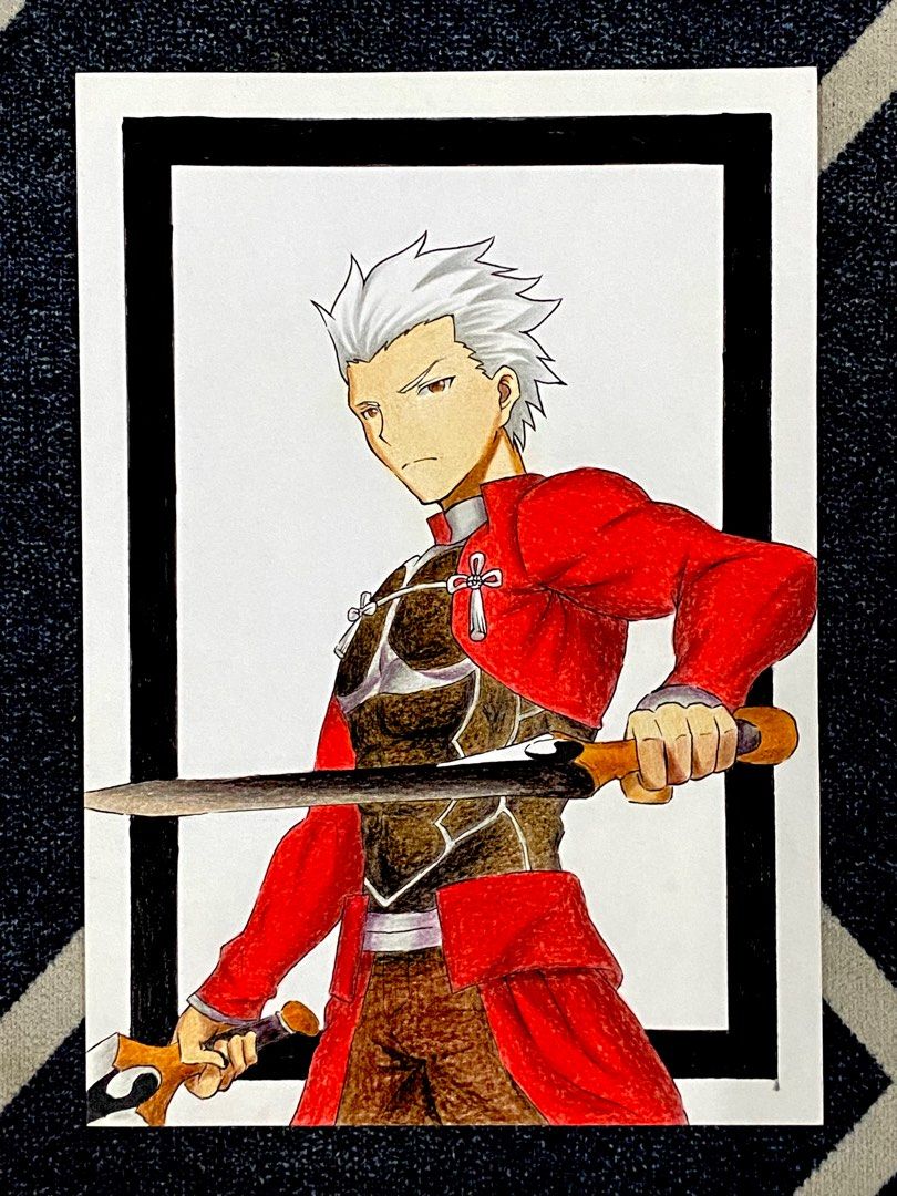 Archer Emiya Drawing (A5), Hobbies & Toys, Stationery & Craft, Art ...