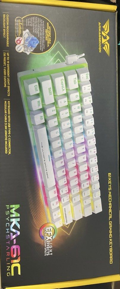 Armaggedon white keyboard MKA-61C(blue outemu switches), Computers ...