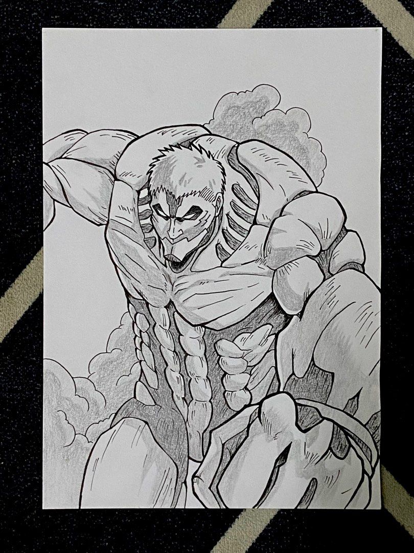 Armored Titan Drawing (A5), Hobbies & Toys, Stationery & Craft, Art ...