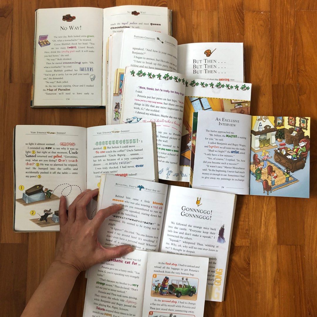 Assorted books including Geronimo Stilton, David Walliams, Storey ...