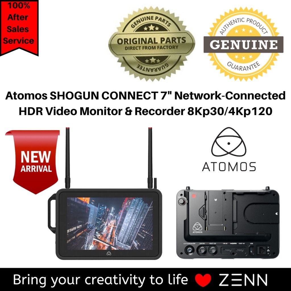 Atomos SHOGUN CONNECT 7" Network-Connected HDR Video Monitor & Recorder 8Kp30/4Kp120 ...