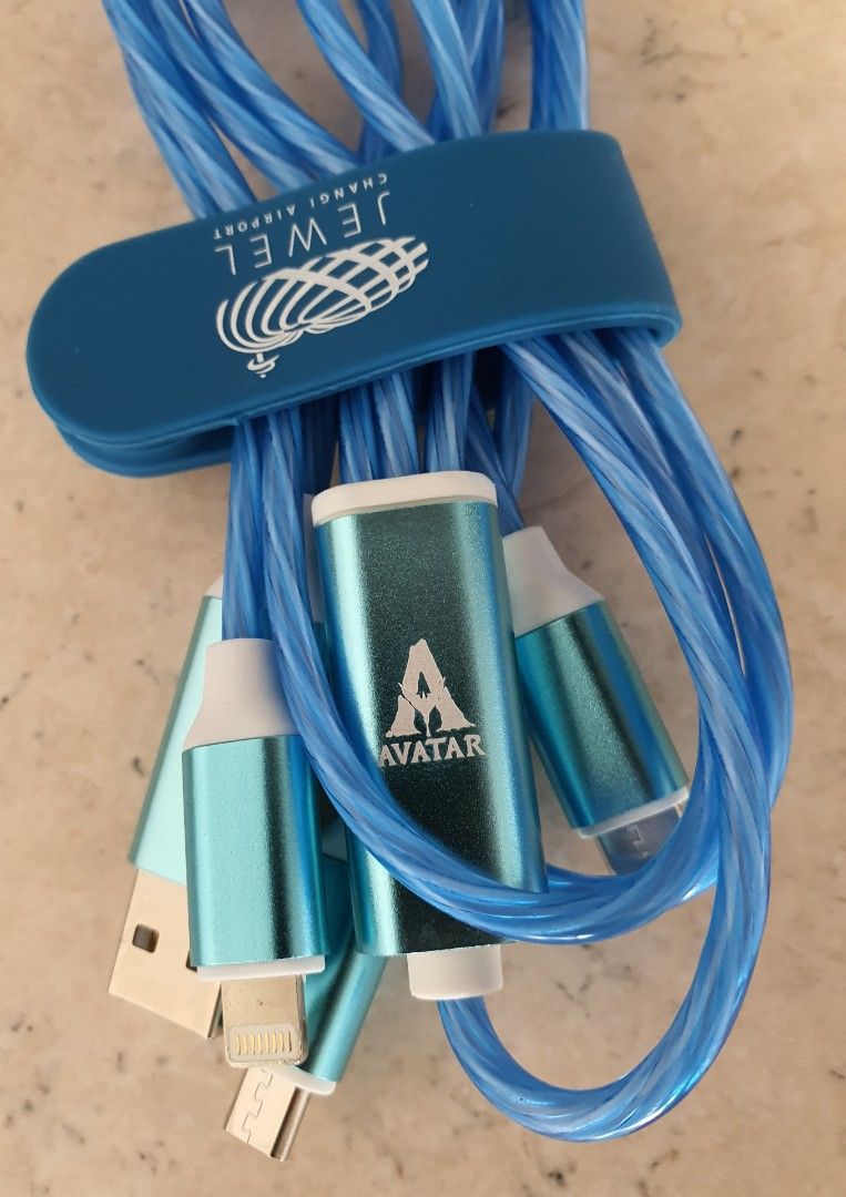 Avatar The Way of Water LED Charging Cable (from Changi Jewel), Mobile ...