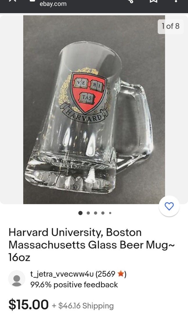 Beer Mug Harvard University, Furniture & Home Living, Kitchenware ...