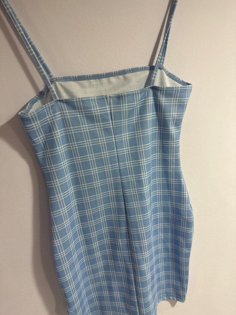 blue cheque dress, Women's Fashion, Dresses & Sets, Dresses on Carousell