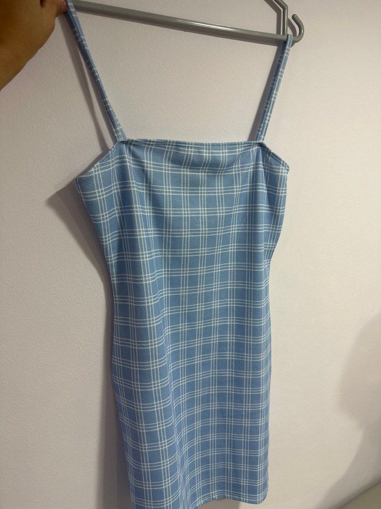 blue cheque dress, Women's Fashion, Dresses & Sets, Dresses on Carousell