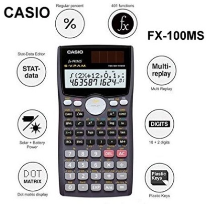 CASIO FX-100MS 2nd Edition Scientific Calculator (12 Digit), Computers ...