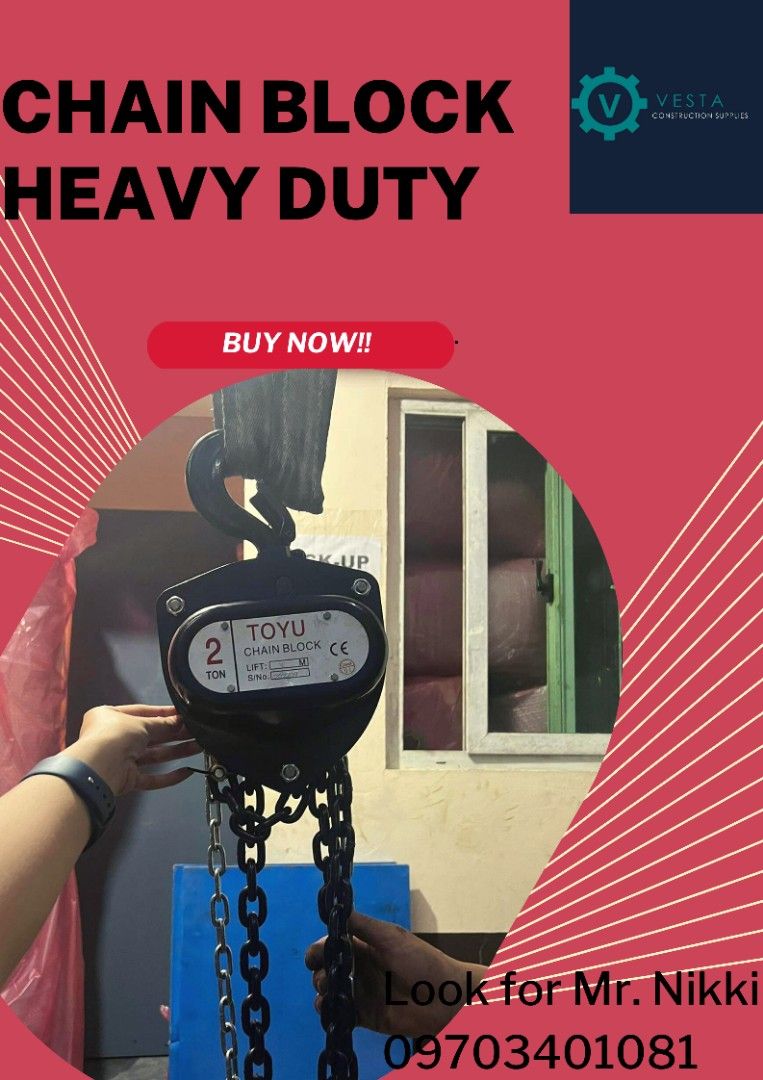 CHAIN BLOCK HEAVY DUTY, Commercial & Industrial, Construction Tools ...