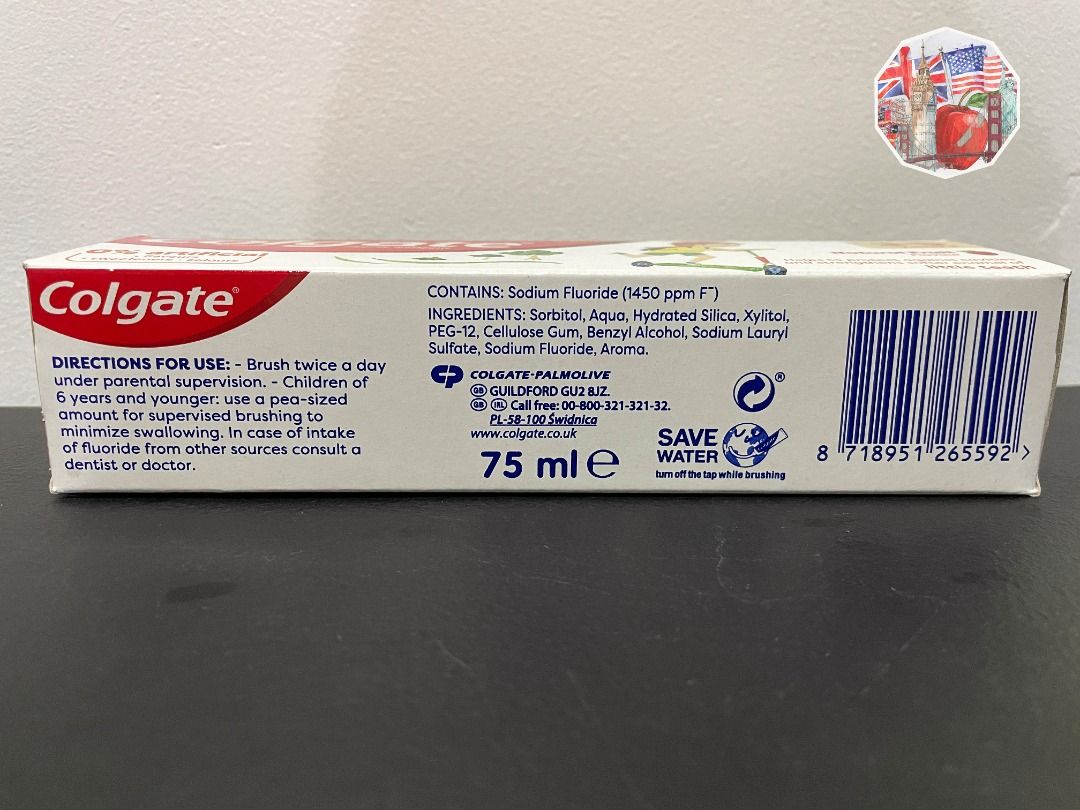 Colgate Natural Fruit Flavour Kids Toothpaste 3-5 Years 75mL, Beauty ...