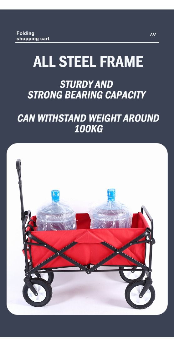 Collapsible Wagon trolley Cart, Heavy Duty Foldable Folding Trolley ...