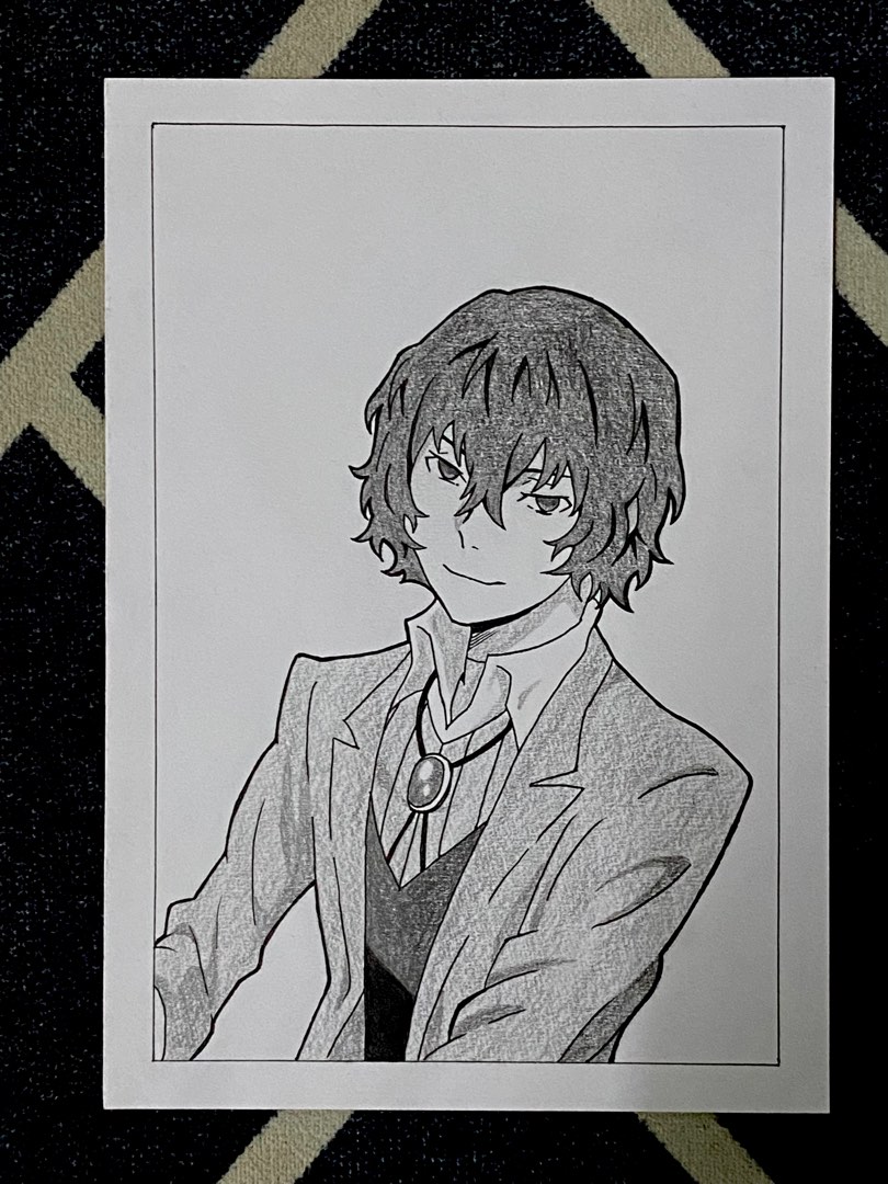 Dazai Osamu Drawing (A5), Hobbies & Toys, Stationery & Craft, Art ...