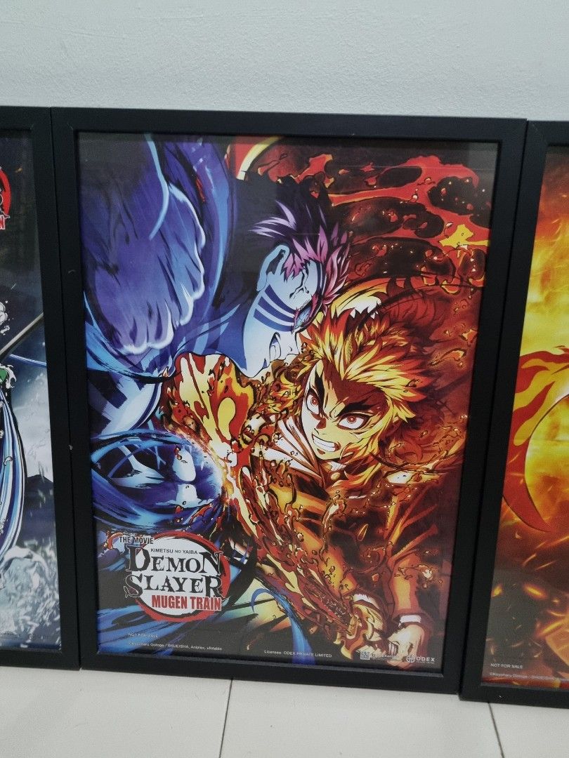 Demon Slayer Mugen Train movie poster A2 with frame, Furniture & Home ...