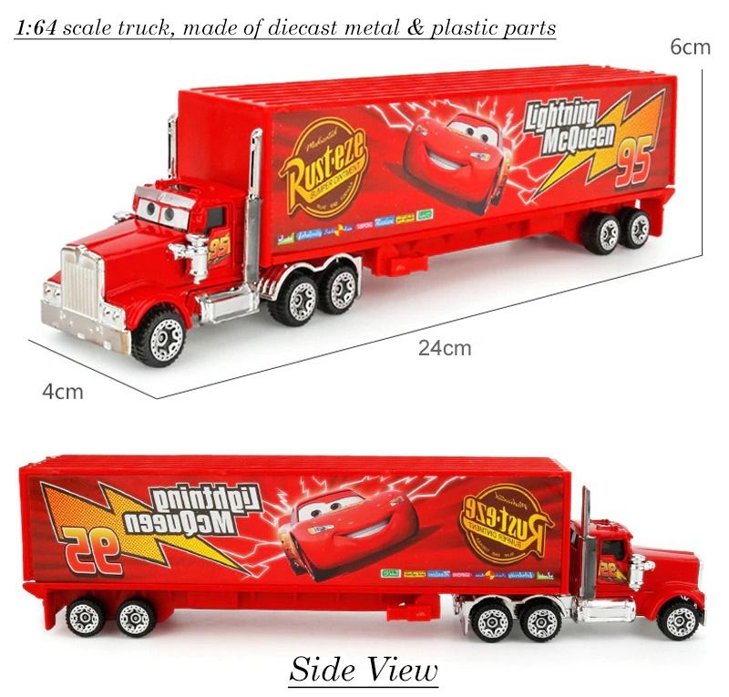 Disney Pixar Cars 3 Movie : Lightning Mcqueen 6 cars w/ truck 1:64 ...