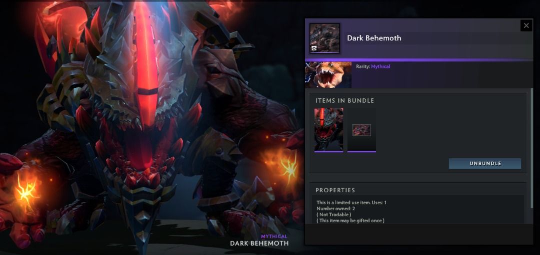 Dota 2 Dark Behemoth, Video Gaming, Gaming Accessories, In-Game ...