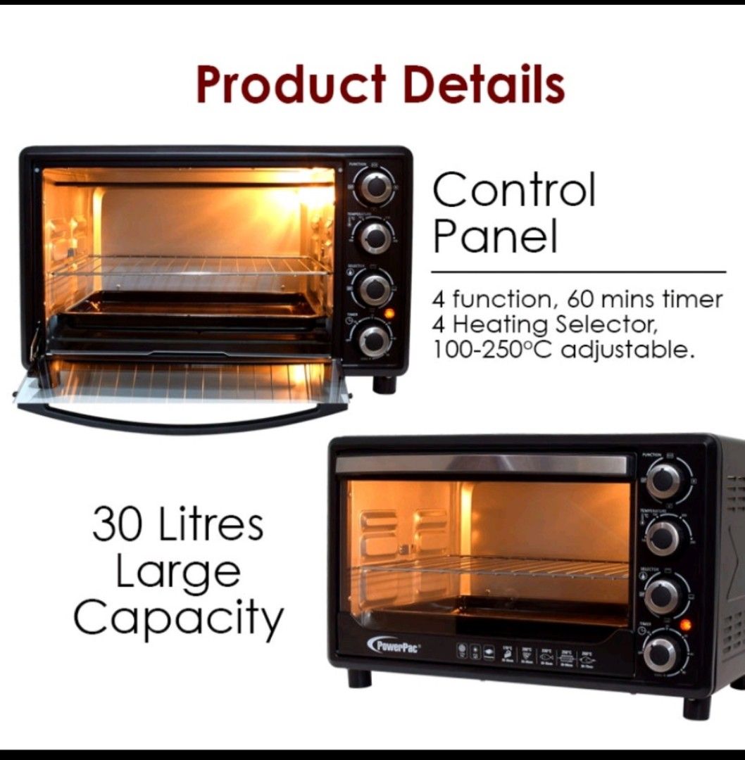 Electric Oven (Powerpac 30L), Furniture & Home Living, Kitchenware ...