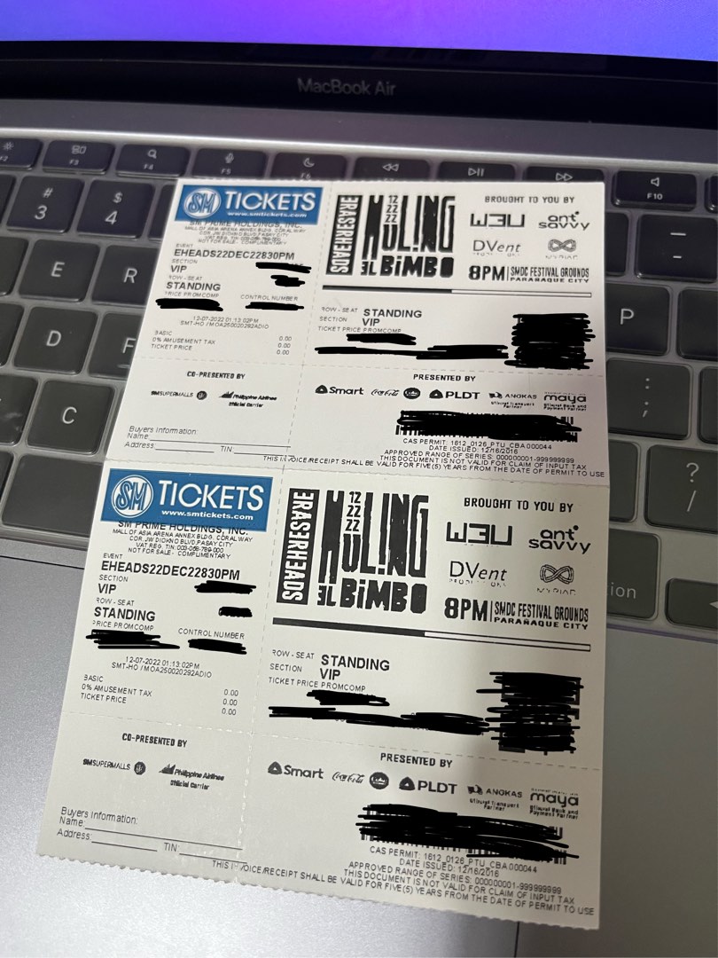 ERASERHEADS 2 VIP Tickets Ang Huling El Bimbo, Tickets & Vouchers, Event Tickets on Carousell