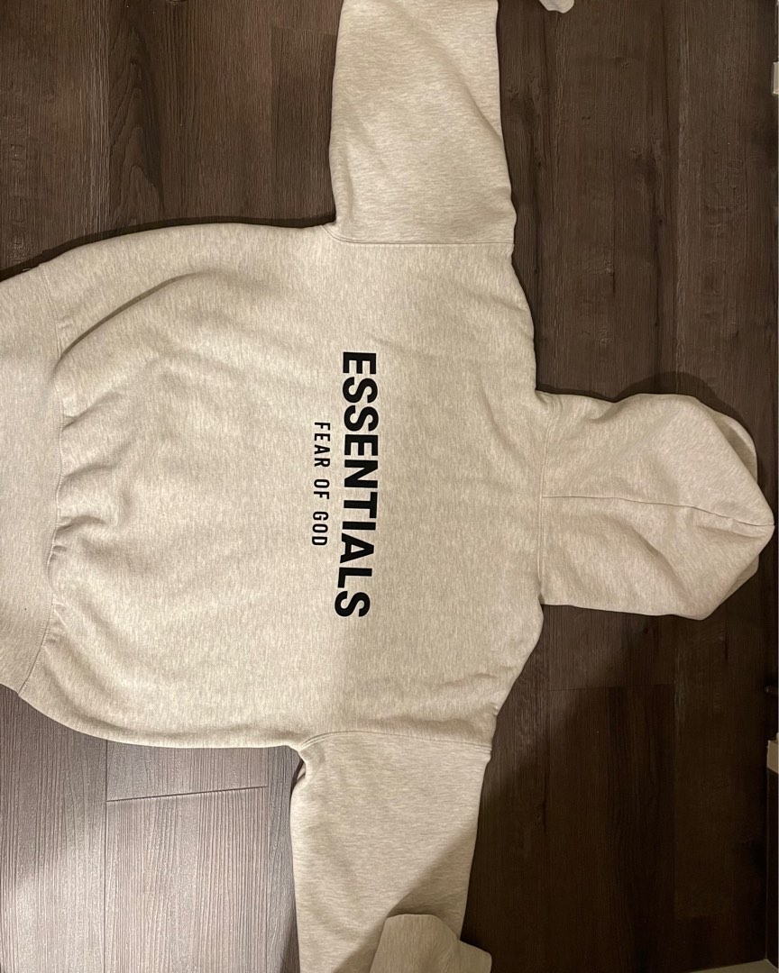 Essentials Light Oatmeal Hoodie, Men's Fashion, Tops & Sets, Hoodies on ...