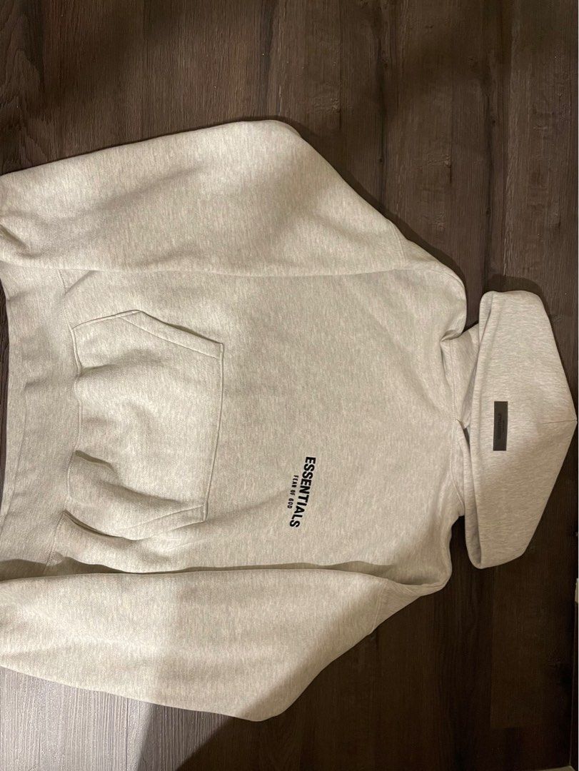 Essentials Light Oatmeal Hoodie, Men's Fashion, Tops & Sets, Hoodies on ...