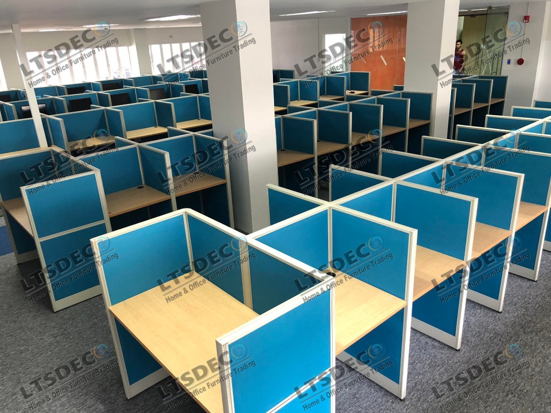 Full fabric cubicles table office partition-furniture, Furniture & Home ...