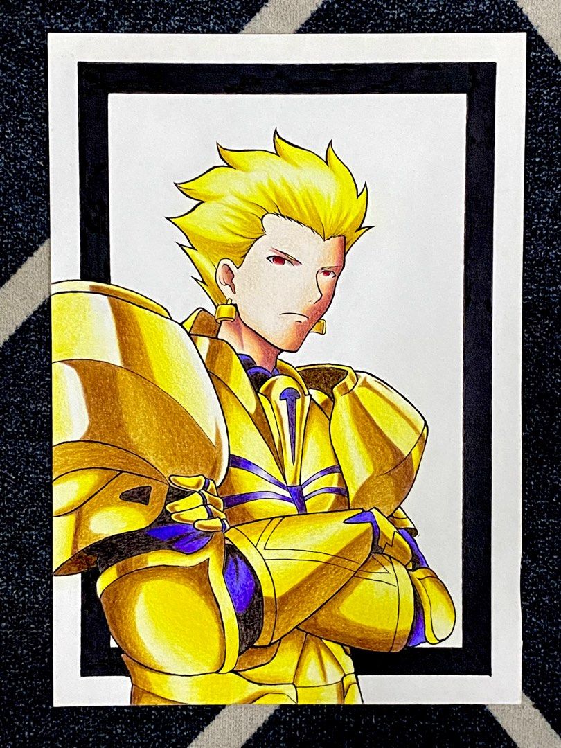Gilgamesh Drawing (A5), Hobbies & Toys, Stationery & Craft, Art ...