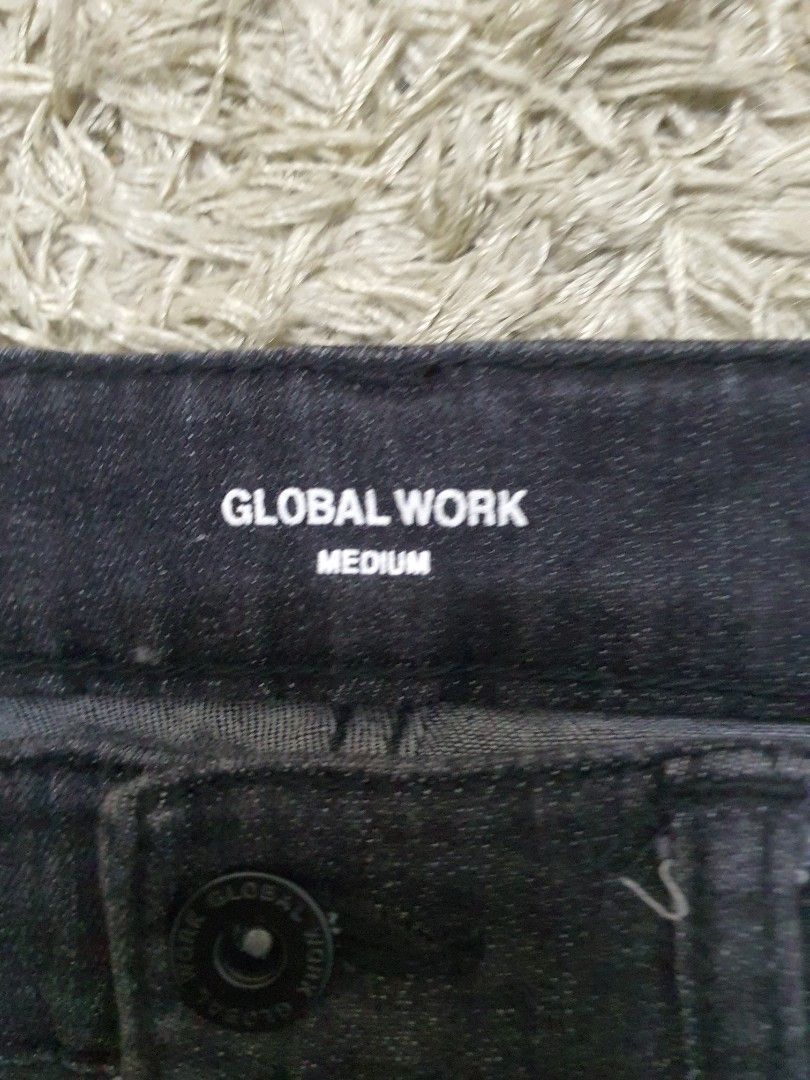 Global work selvedge jeans, Men's Fashion, Bottoms, Jeans on Carousell