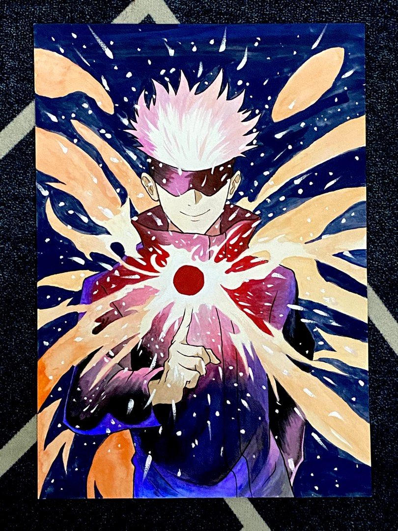 Gojo Satoru Drawing (A4), Hobbies & Toys, Stationery & Craft, Art ...