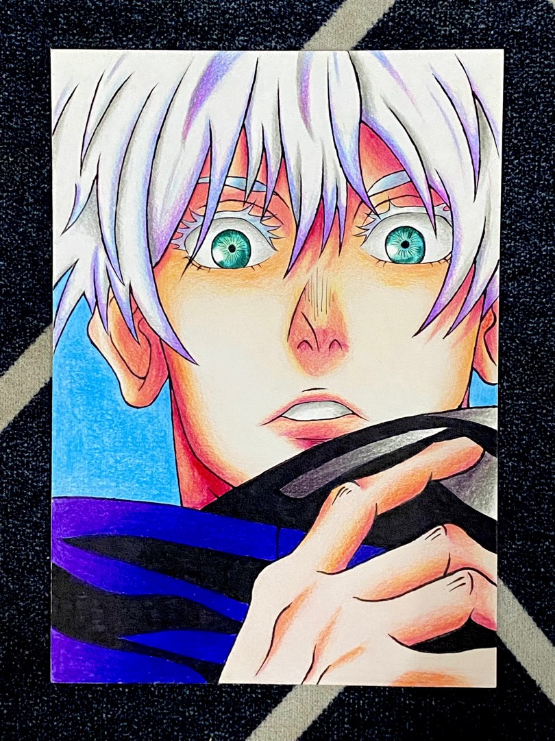Gojo Satoru Drawing (A5), Hobbies & Toys, Stationery & Craft, Art ...