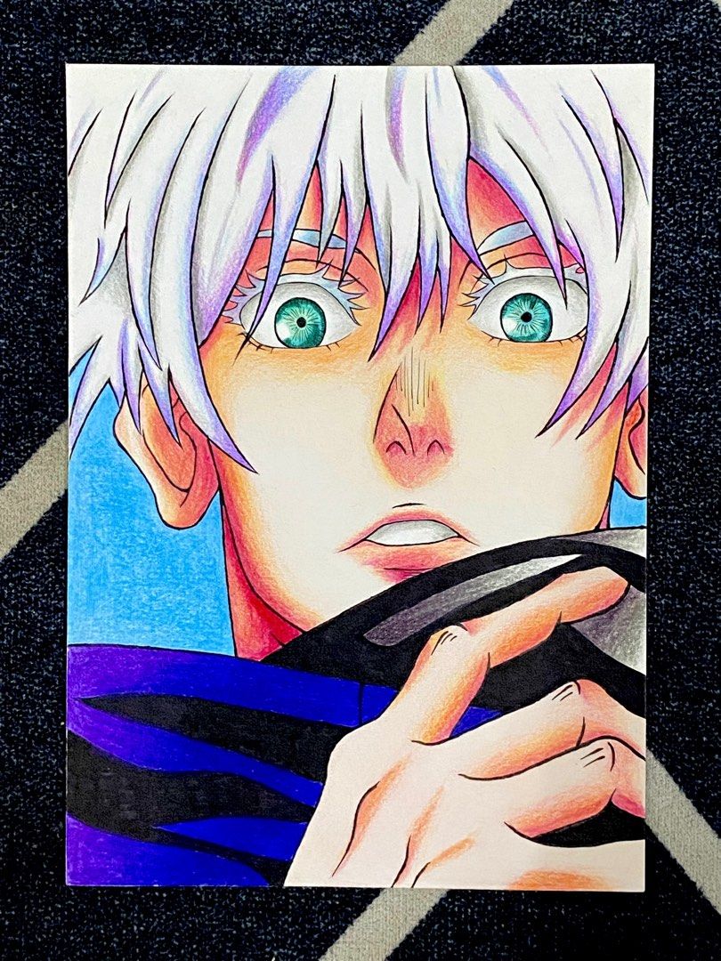 Gojo Satoru Drawing (A5), Hobbies & Toys, Stationery & Craft, Art ...