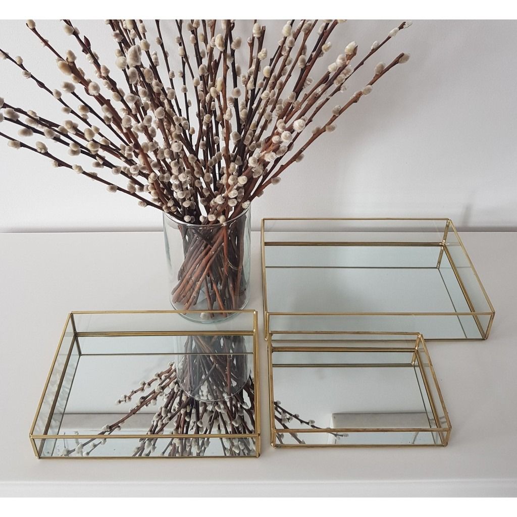 Gold geometric terrarium Rectangle Tray, Furniture & Home Living, Home ...