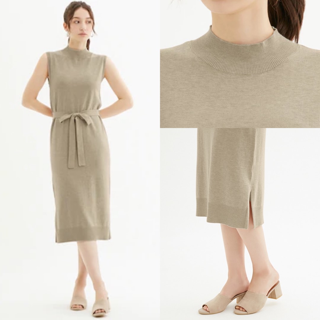 GU by Uniqlo High Neck Classy Knit Dress, Women's Fashion, Dresses & Sets, Dresses on Carousell
