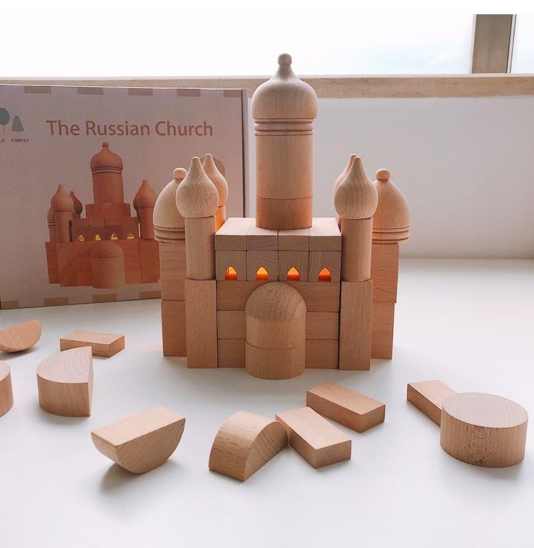 [Instock] Wood Building Blocks | Castle | Palace | Church | Russian ...