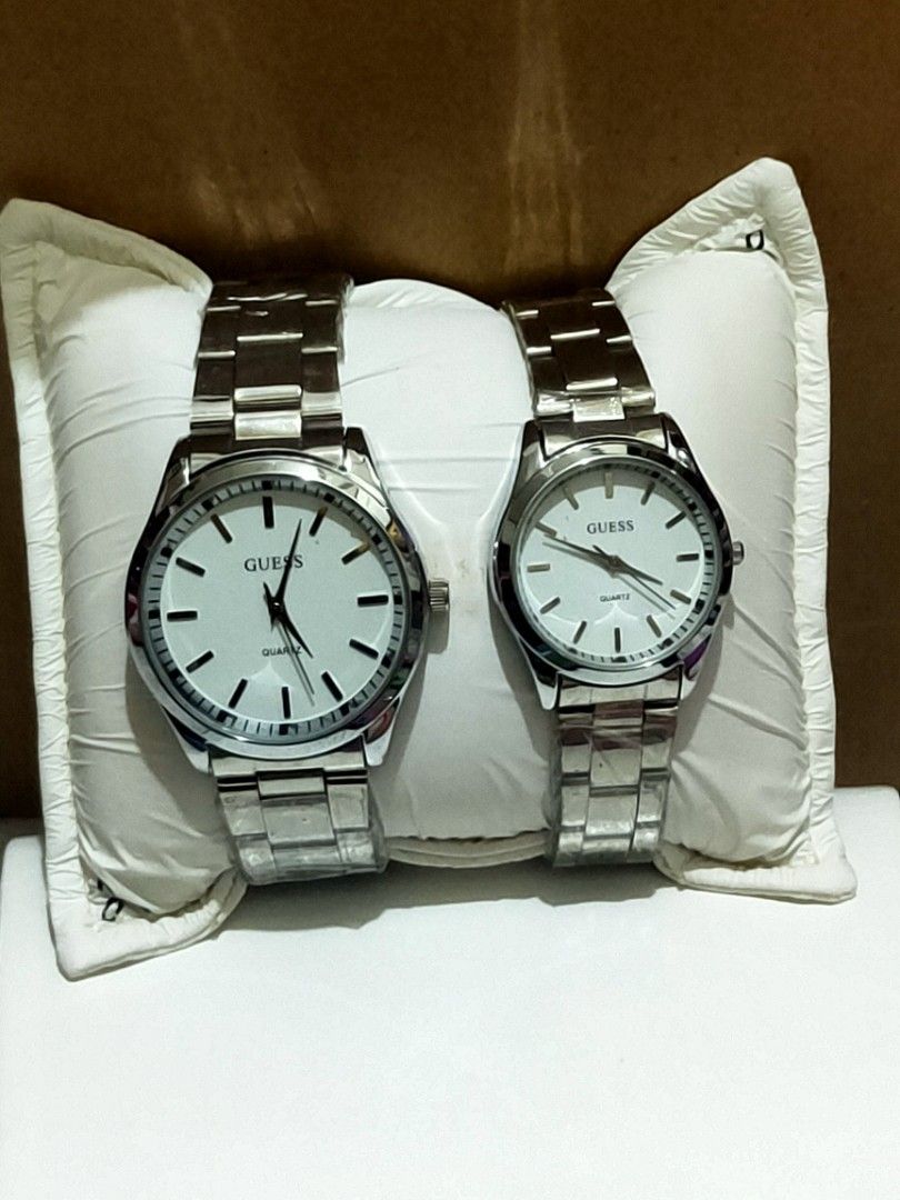 Jam Tangan Guess Pria Original Analog Silver Stainless steel, Fesyen ...